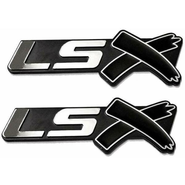 商品名2 pcs Chrome Black LSX Emblem Badge 3D Self-Adhesive Nameplate Sticker Replacement for Camaro Corvette LS LT ZL SSブラン...