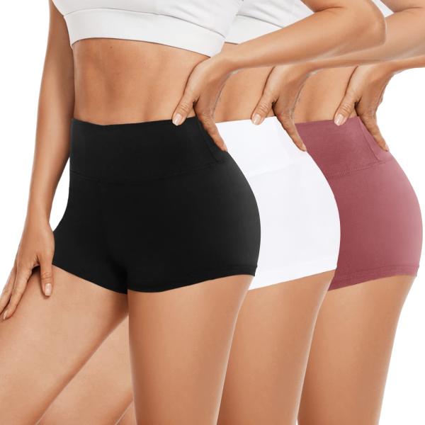 商品名:  White Spandex Biker Shorts for Women Booty Squat Proof Gym Workout Athletic Running Yoga Shorts Pants Boy Underwea...