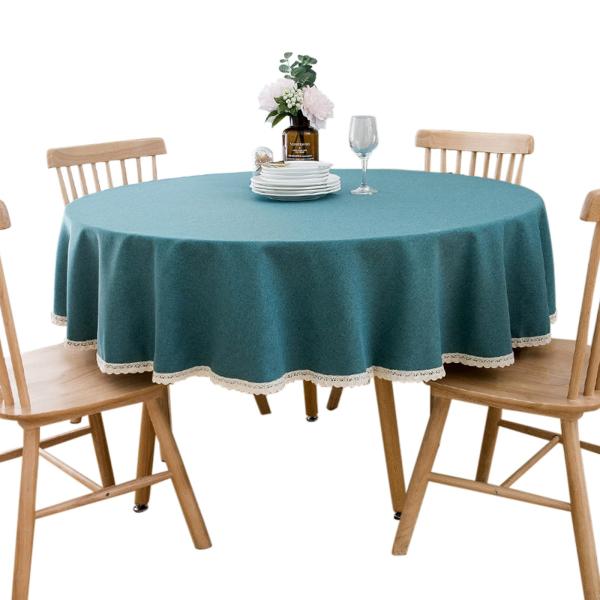 商品名:  Fhberni Round Tablecloth with Lace Tassel Waterproof Wipeable Table Cover for Dining Kitchen Buffet Party Tabletop...