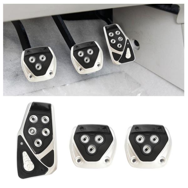 商品名: Aokdom ノンスリップマニュアルトランスミッションカーペダルパッド 3個 ? アップグレード外観&amp;快適性 ガスククラッチレストプレート ? ユニバーサル交換用アクセサリー ガソリンペダルカバー 車 SUV トラック用 ...