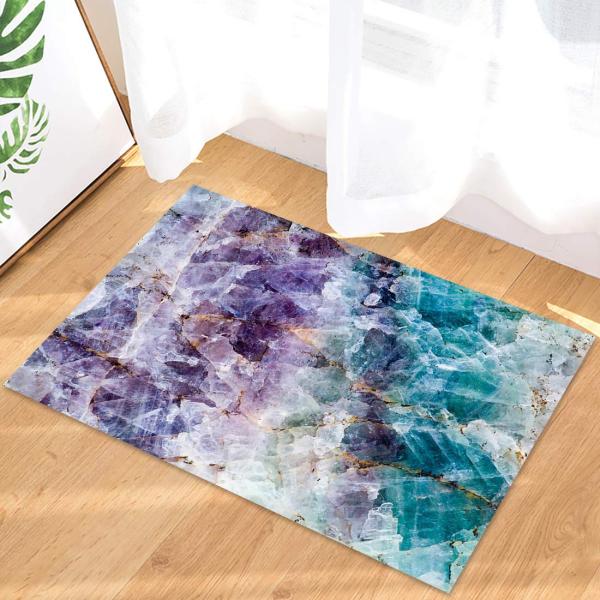 商品名:  Marble Pattern Blue and Purple Floor Mat Welcome Mat Bath Rugs, Non-Slip &amp; Absorbent Front Door Mat, Washable ...