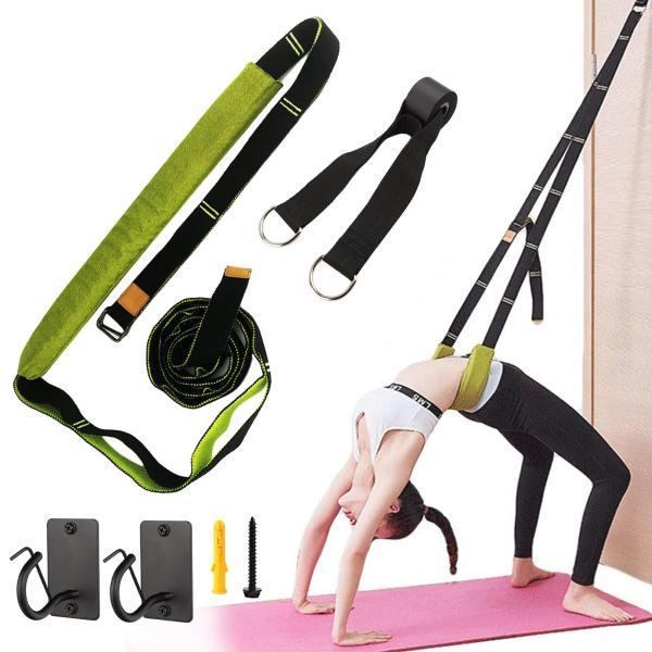 商品名: BTAMUD ウエストバックレッグストレッチストラップ ヨガ フィットネス ストレッチャー バックベンドアシスト トレーナー ウエスト柔軟器具 ピラティス ダンス 体操トレーニングベルト ドアアンカー&amp;壁取り付けアンカー付...