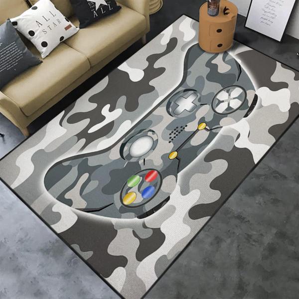 商品名Game Controller Gamer Gaming Area Rugs Gamepad Pattern Modern Rug Non-Slip Gaming Rug Carpets Floor Mat Throw Rugs Do...