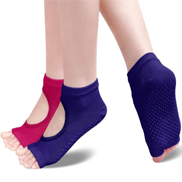 商品名:  CaiDieNu Pilates Toeless Socks Non Slip Grip Barre Ballet Yoga Socks for Women, Anti Skid Cotton Socks for Dance 2...