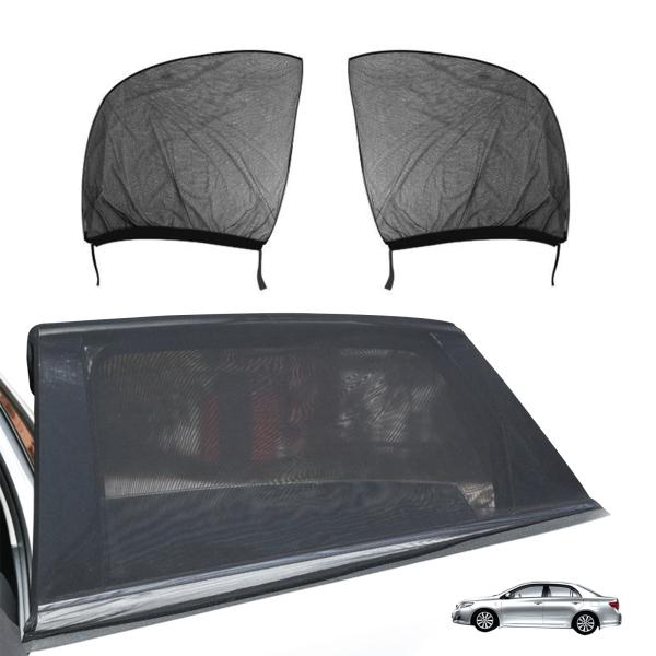 商品名: Miytsya カーウィンドウシェード 2個 通気性メッシュ サイドカーウィンドウサンシェード 紫外線保護 運転手/家族/ペット用 車用蚊帳カーテン ほとんどの車にフィット (車のリアウィンドウ) Miytsya 2 PCS Ca...
