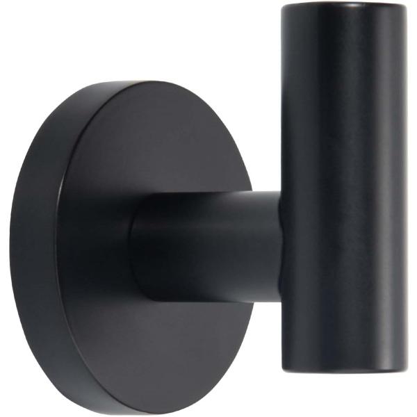 商品名TUNNY 3 Pack Round Bathroom Coat Hook-Matte Black Robe Hook Heavy Duty Door Hanger Towel Robe Clothes Cabinet Closet ...