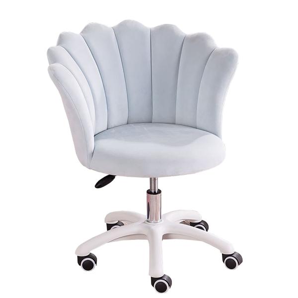 商品名:  ECBETCR Chair Desk Chair, Velvet Home Office Study Desk Chair Light Blue - Petal Backrest Support Adjustable Heigh...