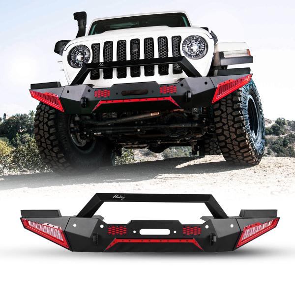 商品名:  Hawkley Front Bumper for Jeep 2018-2023 Wrangler JL &amp; Unlimited JLU Gladiator JT, 2007-2018 Wrangler JK JKU, R...