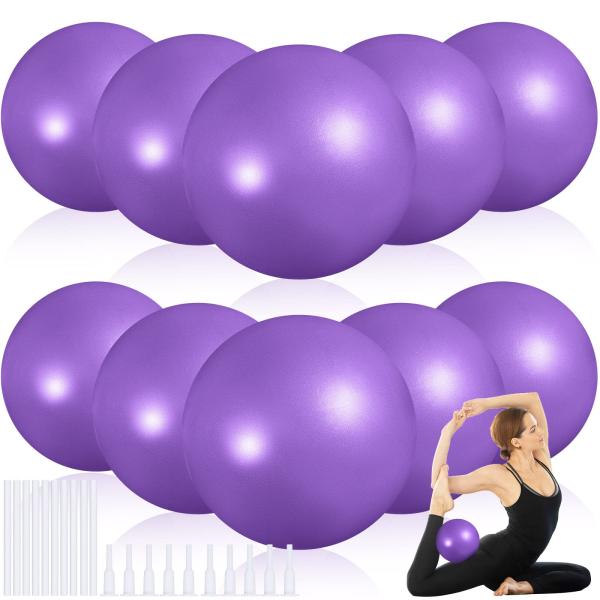 商品名: 10個 9インチ エクササイズ ピラティス ボール ヨガボール セラピーボール コアボール ヨガ 安定性 バレエトレーニング ストレッチ 物理姿勢トレーニングジム用 (パープル) 10 Pieces 9 Inch Exercise...