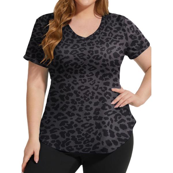 商品名:  FOREYOND Plus Size Workout Tops for Women T Shirts Short Sleeve Loose Fit V Neck Clothing Yoga Casual Summer Topsブ...