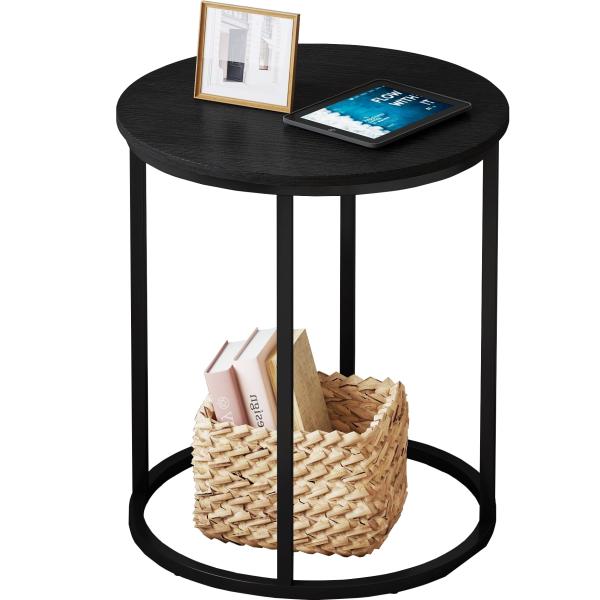 商品名: Yusong ラウンドエンドテーブル 20インチ サイドテーブル (ブラック、20インチ) Yusong Round End Table, 20" Accent Small Side Table Nightstand Modern...