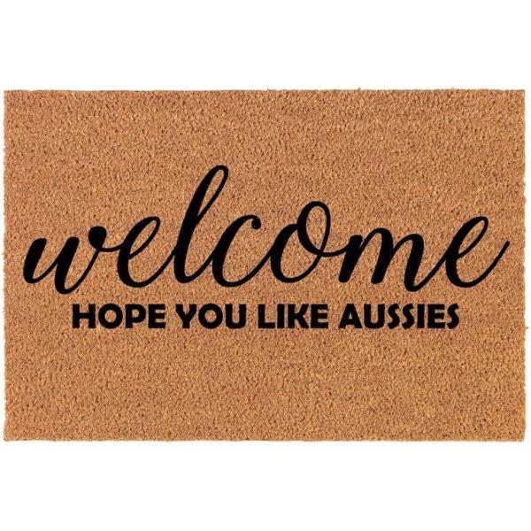 商品名Welcome Hope You Like Aussies Australian Shepherd Dog Non Slip Entryway Rugs for Indoor Outdoor Entrance Floor Door M...