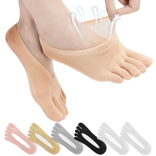 商品名:  Wuonfsh 6 Pair Projoint Antibunions Health Sock, Women Orthopedic Compression Toe Socks, Full Toe Yoga Sock, Invis...