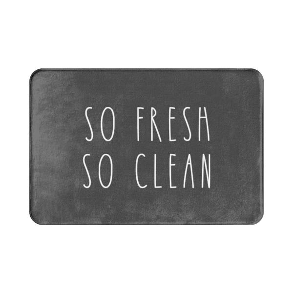 商品名:  Funny Black White So Fresh So Clean Cute Bath Mats for Bathroom Non-Slip Absorbent Microfiber Soft Plush Doormat D...