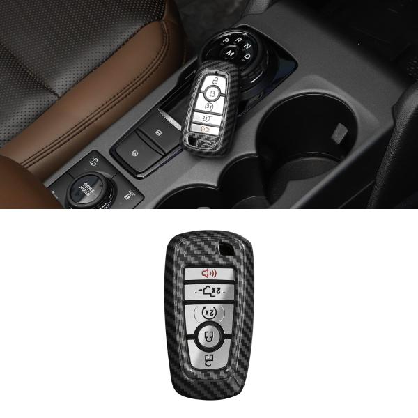 商品名: RT-TCZ カーボンファイバー キーフォブケースカバー キーホルダー 保護シェル アクセサリー フォード F150 &amp; Explorer 2018-2023用 フォード ブロンコ &amp; ブロンコ スポーツ 2021...