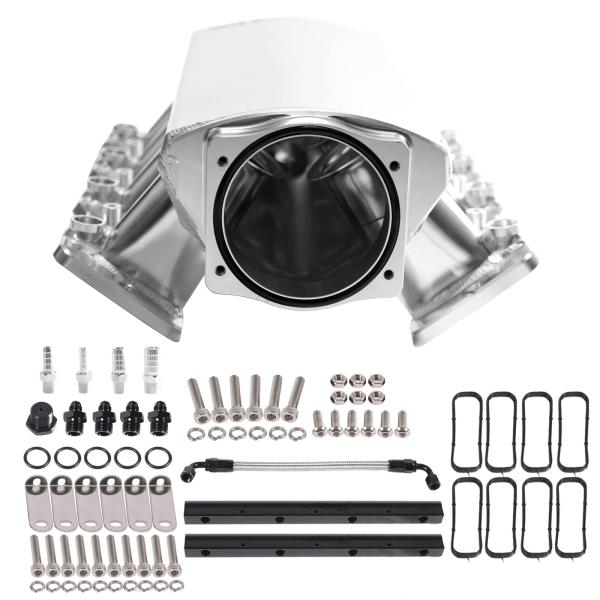 商品名: YIUIY LS LS1 LS2 LS6 インテークマニホールド カテドラルポート 102mm シボレーGMCポンティアックシートメタル加工(シルバー) YIUIY For LS LS1 LS2 LS6 Intake Manifo...