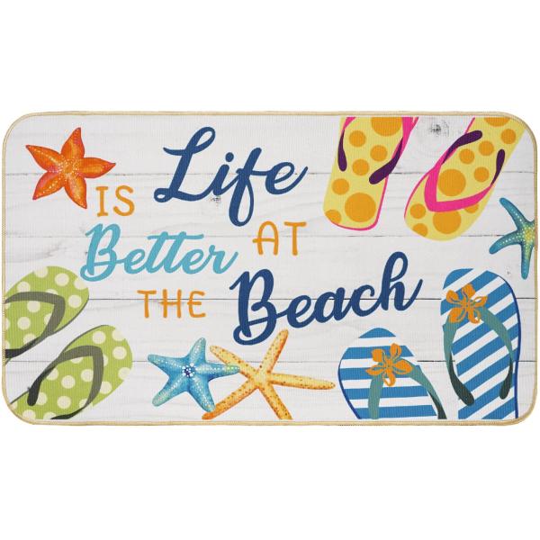商品名:  AnyDesign Summer Door Mat Life is Better at The Beach Doormat with Anti-Slip Front Floor Mat Flip Flops Starfish F...