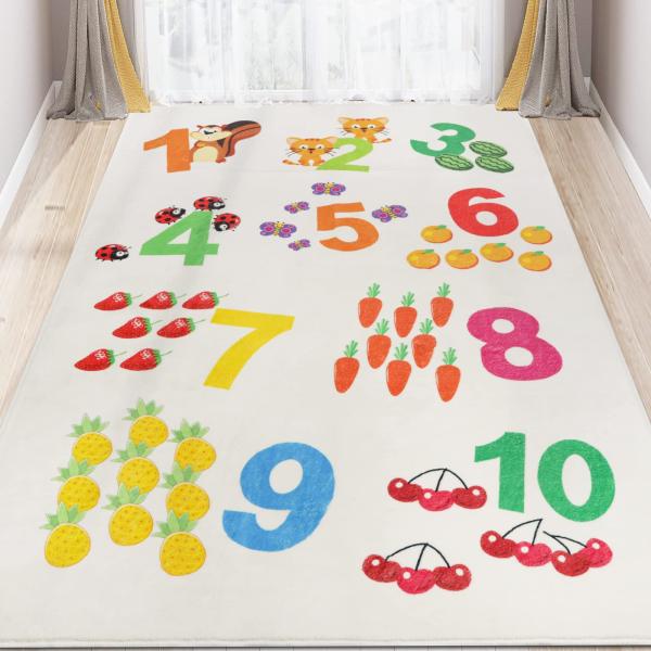 商品名:  LTKOUGFAM Kids Play Rug, Large Soft Washable Math Space Mat, Non-Slip Cute Baby Numbers Floor Mat Area Rug for Liv...