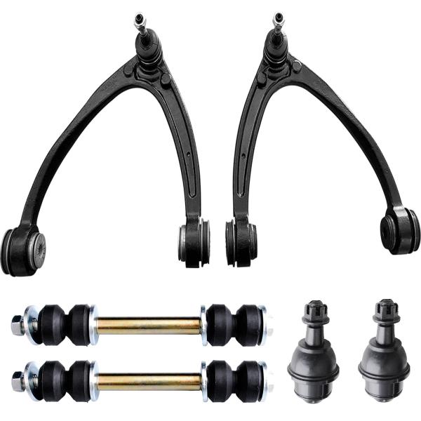 商品名:  DJGAA 6pc Front Upper Control Arm + Lower Ball Joint + Front Sway Bar K500007 K700432 K80669 K80670 for Cadillac E...