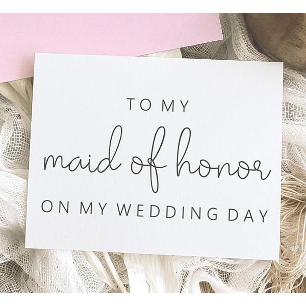 商品名:  To My Maid Of Honor On My Wedding Day Card. Thank You For Being My Maid Of Honor Card. Day Of Wedding Card.ブランド: O...