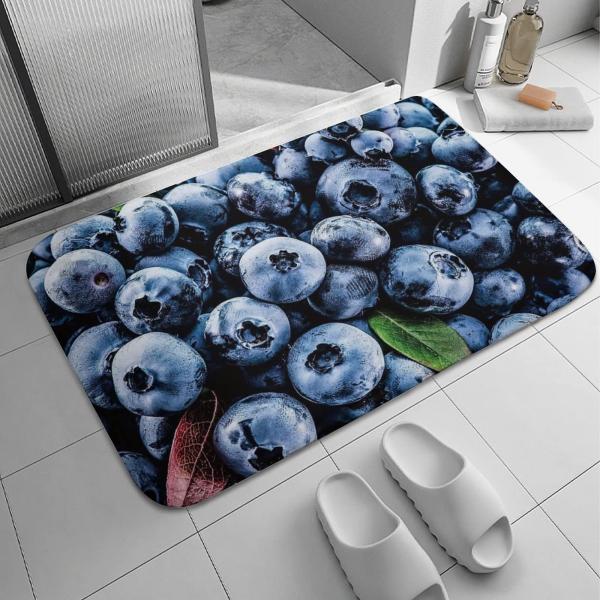 商品名:  Fresh Blueberries Bath Rugs Absorbent Non Slip Door Mats Soft Carpet Washable Doormat for Kitchen Bathroom Entry W...