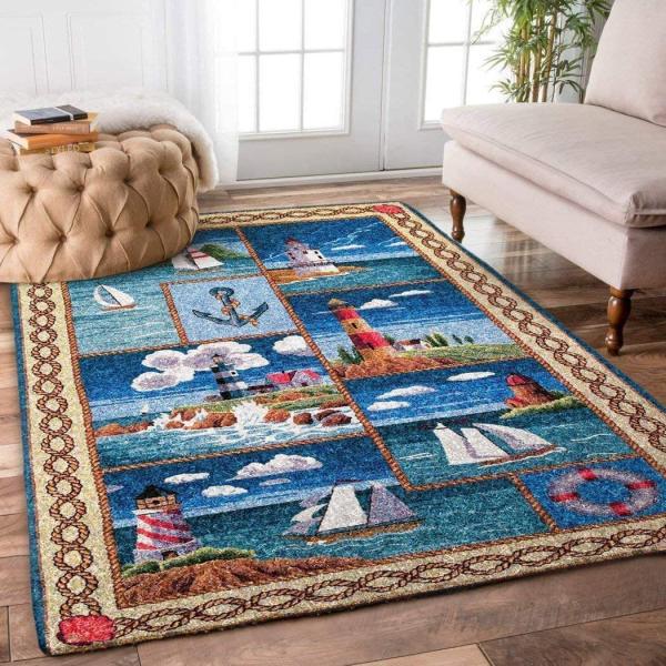 商品名:  Sailboat and Lighthouse Area Rugs Carpet Water Absorbent Bath for Bathroom, Kitchen and Living Room Decor New Year...