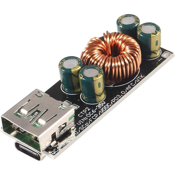 商品名D-FLIFE 60W 6-35V DC to USB Type C PD 3.0 QC4 Type A QC3.0 DC Fast Charge 12V 24V Step-Down Power Module USB Type-C M...