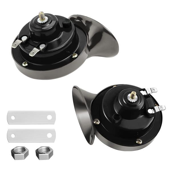 商品名:  BLAU GRUN 2PCS 300DB Super Loud Train Horns, 12V Waterproof Air Horns Replacement Kit, Car Air Electric Snail Doub...