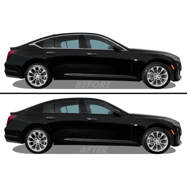 商品名: SlickMod Chrome Delete ブラックアウト ビニール オーバーレイ 2020-2023 キャデラック CT5 ウィンドウトリム用 (グロスブラック、1.ウィンドウトリム) SlickMod Chrome Dele...