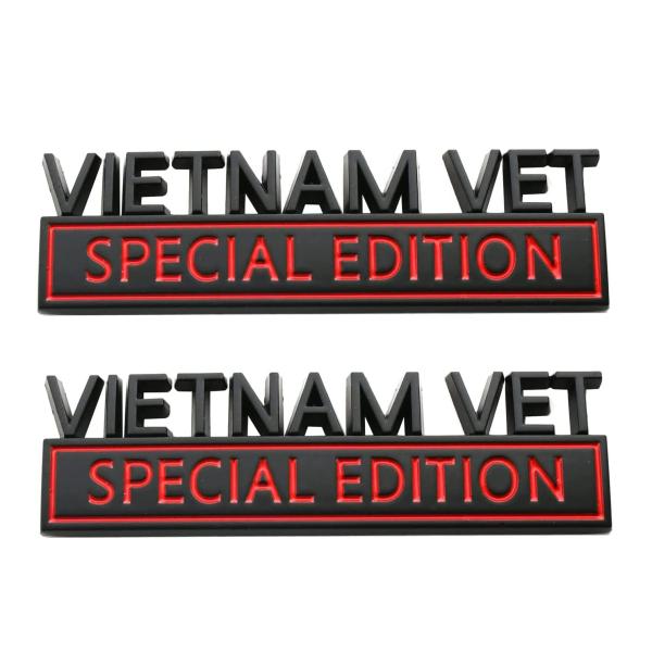 商品名:  Pair Set Vietnam Vet Special Edition Emblem 3D Metal Raised Fender Badge Decals Veteran Stickers Letters Replaceme...