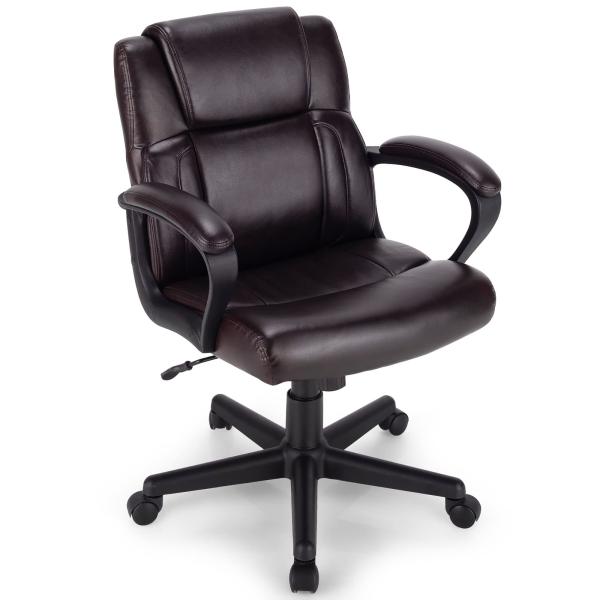 商品名:  Overstock Leather Executive Office Chair Mid Back Swivel Padded Computer Chairブランド: Overstock商品番号: 色: Brown素材: Lea...