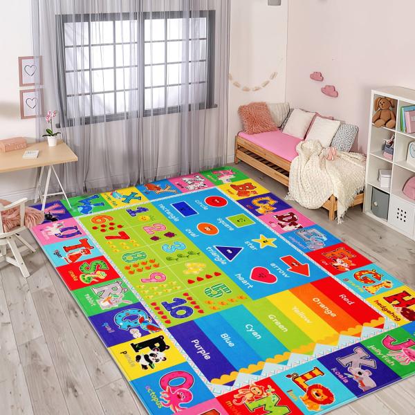 商品名:  LTKOUGFAM Kids Play Rug for Playroom, Kids Play Mat ABC Educational Area Rug, Toddler Baby Playroom Mat, Alphabet ...