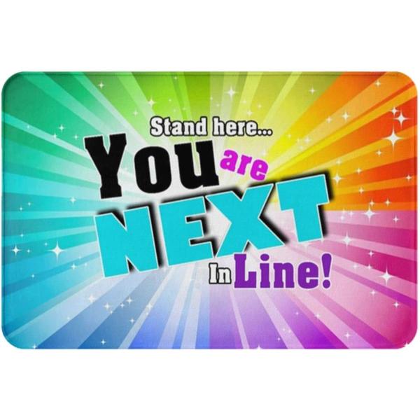 商品名Bibilboi Stand Here You are Next in Line Sparkle Design Non-Slip Absorbent Resist Dirt Doormat Entrance Rug Inside Fl...