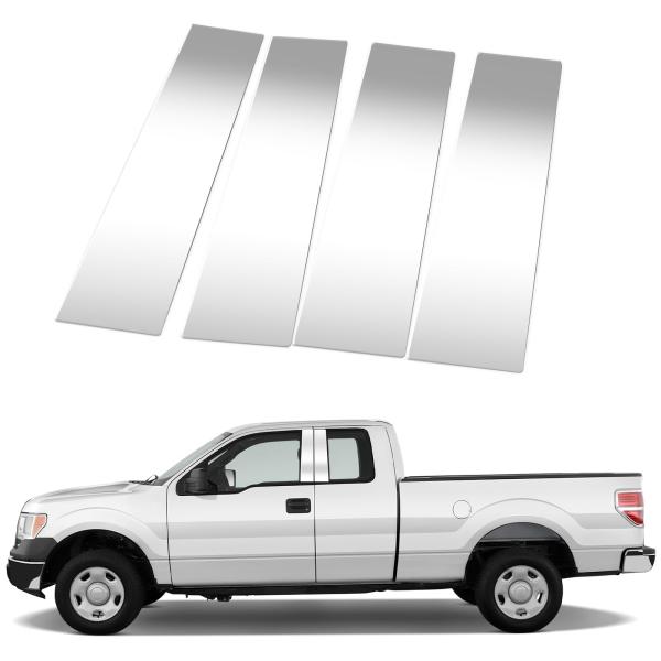 商品名:  ACLONG Silver Stainless Steel Pillar Posts Door Window Trim Compatible with 2004-2014 Ford F-150 Super Crew Cab Li...