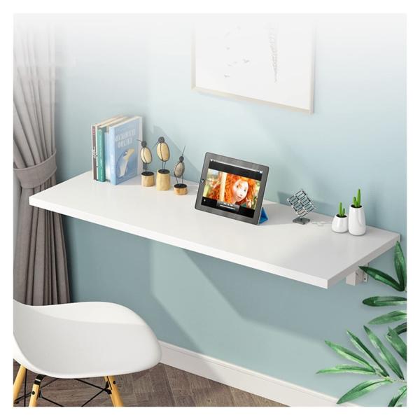 商品名: 壁に取り付けられた折りたたみ式テーブル 折りたたみ作業テーブル 寝室、洗濯、バルコニー、キッチン用の省スペース折りたたみコンピュータテーブル (Color : White, Size : 50x30cm) OUYOXI Wall ...