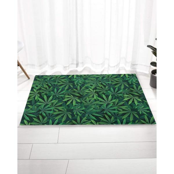 商品名:  Green Leaves Bathroom Runner Rug Bathmat Soft Bath Shower Bathtub Kitchen Door Mat, Washable Floor Doormat Area Ca...