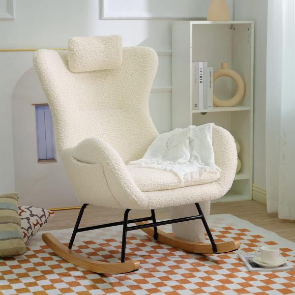 商品名:  Voohek Rocking Chair, Upholstered Seat Accent Armchair, for Nursery, Living Room, Vanity Bedroom, Office, Lounge, ...