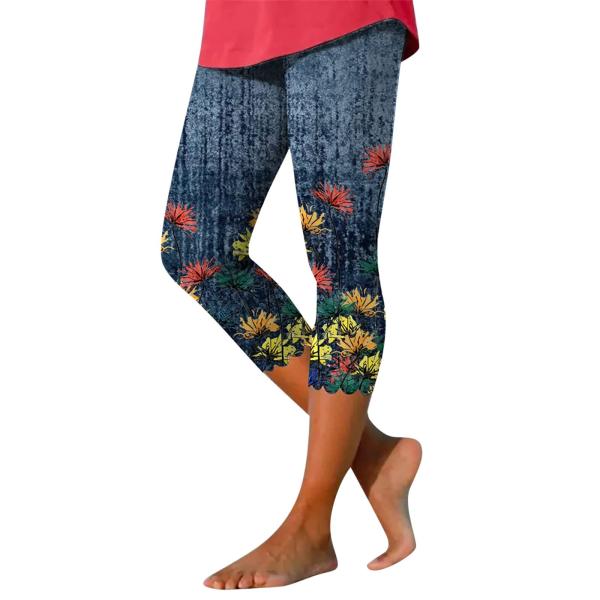 商品名:  Women's High Waisted Yoga Capris Tummy Control Non See Through Workout Sports Running Capri Leggings Floral Print ...