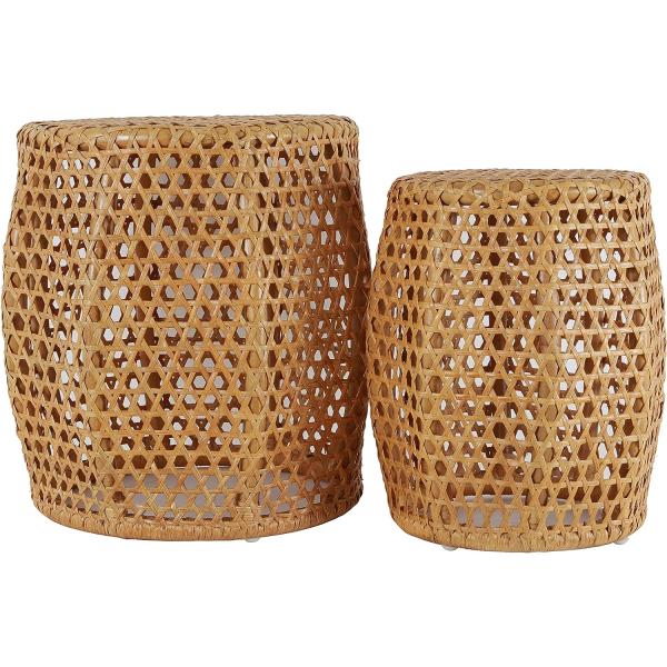 商品名デコセラピー エンド/サイドテーブル 木製 ナチュラルDecor Therapy Barry Rattan and Metal Nesting End/Side Table, Naturalブランド：Decor Therapy商品サイ...