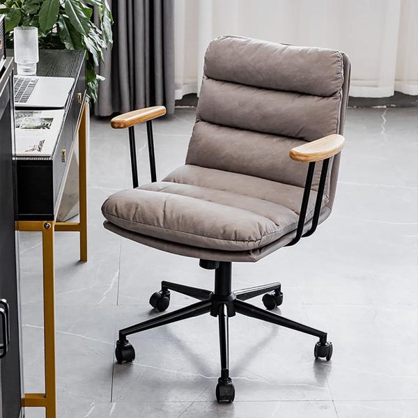 商品名:  Pu Leather Home Office Chair with Wheels and Arms,Modern Stylish Desk Chair Ergonomic Adjustable Swivel Chair with...