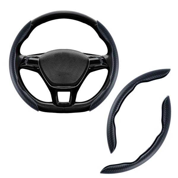 商品名: UREHEPO 自動車用カーボンファイバーハンドルカバー 滑り止め 通気性 マイクロファイバーレザー ハンドルラップカバー アクセサリー ユニバーサル ブラック UREHEPO Car Carbon Fiber Steering ...