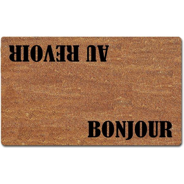 商品名:  Welcome Doormats Bonjour Au Revoir Entrance Door Mat,Low Profile Tradition Decor Welcome Mat Non-Slip Carpet Rugs ...
