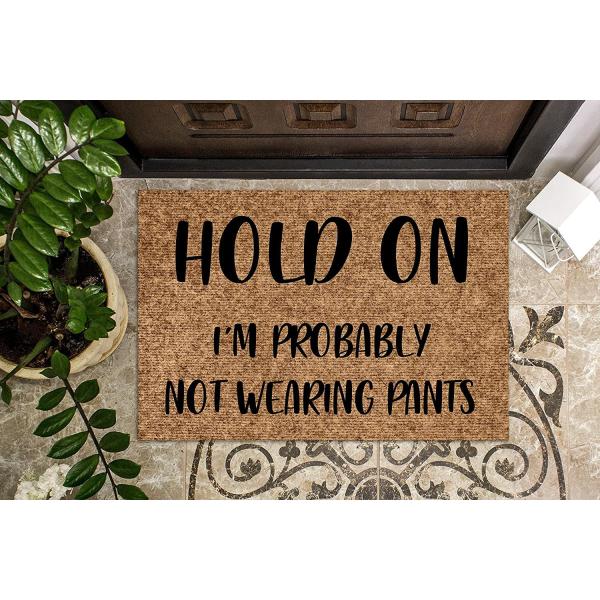 商品名:  Welcome Doormats Hold On I'm Probably Not Wearing Pants Entrance Door Mat,Low Profile Tradition Decor Welcome Mat ...