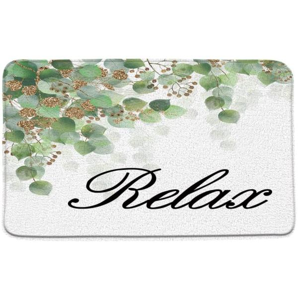 商品名:  KXO Eucalyptus Leaves Bath Mat Green Leaf Watercolor Relax Fresh Round Leaf Herbs Botanical Plant Spring Summer Tr...