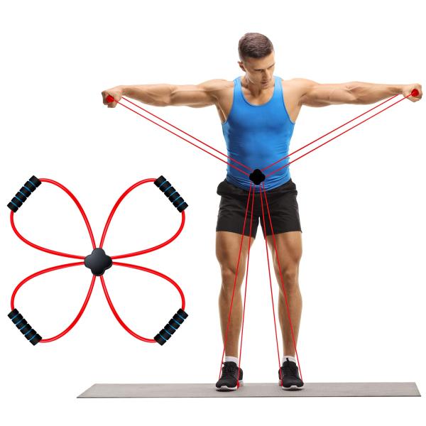 商品名: ピラティス レジスタンスバンド クロスエクササイズバンド ゴムループチューブ ピラティス リフォーマー ピラティス バンド 快適グリップ付き ホームフィットネス機器 女性用 ボディマッスル ワークアウト 筋力トレーニング レッド ...