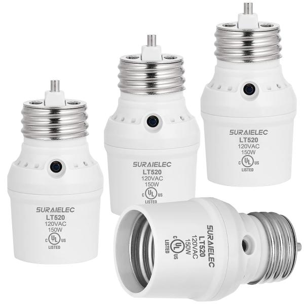 商品名Suraielec Light Sensor Socket, Dusk to Dawn Light Bulb Socket, Adjustable Sensor Orientation, Automatic Photocell Lig...