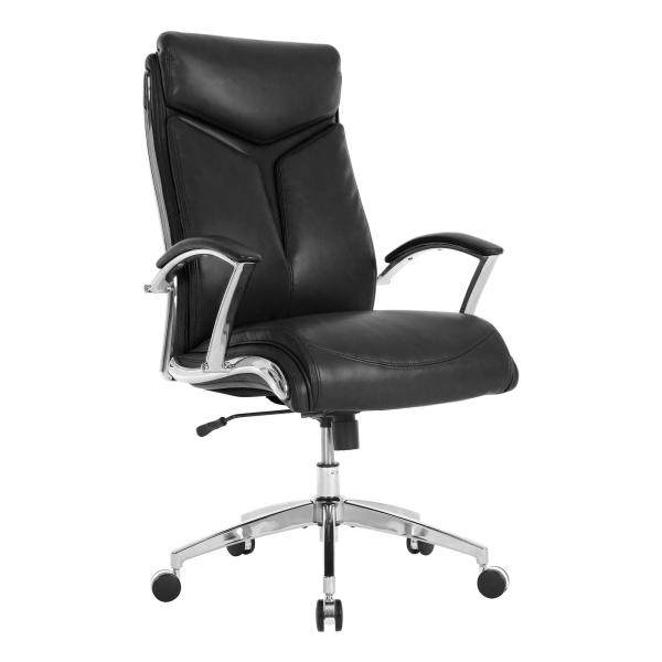 商品名:  Realspace〓 Modern Comfort Verismo Bonded Leather High-Back Executive Chair, Black/Chrome, BIFMA Compliantブランド: Rea...