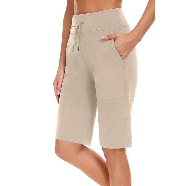 商品名:  movvoche Women's Long Shorts 12" Bermuda Shorts Athletic Knee Length Running Workout Stretch Long Shorts with Pock...