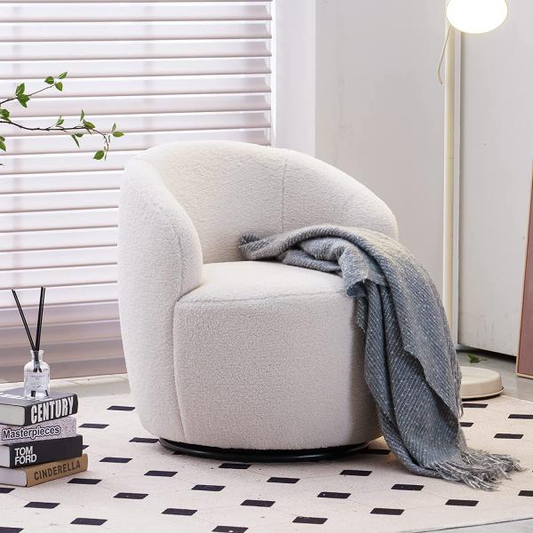 商品名:  Swivel Barrel Chair, Modern Accent Round 360° Swivel Club Chairs, Upholstered Round Accent Arm Chairs, Single Sofa...