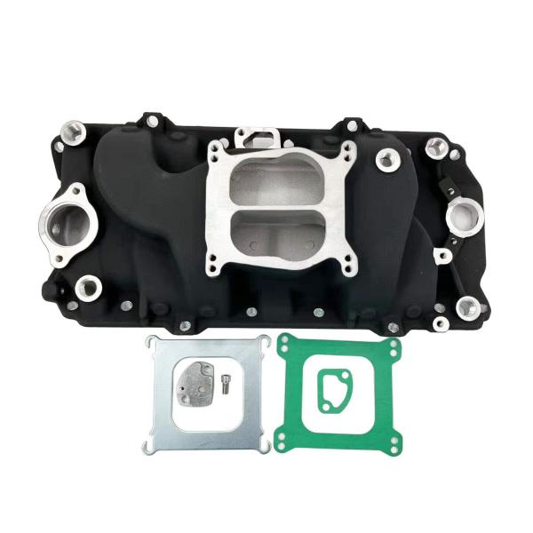 商品名: アルミニウムデュアルプレーンインテークマニホールドオーバルポート ガスケット付き BBC Big Block Chevy ブラック Aluminum Dual Plane Intake Manifold Oval Ports W/...